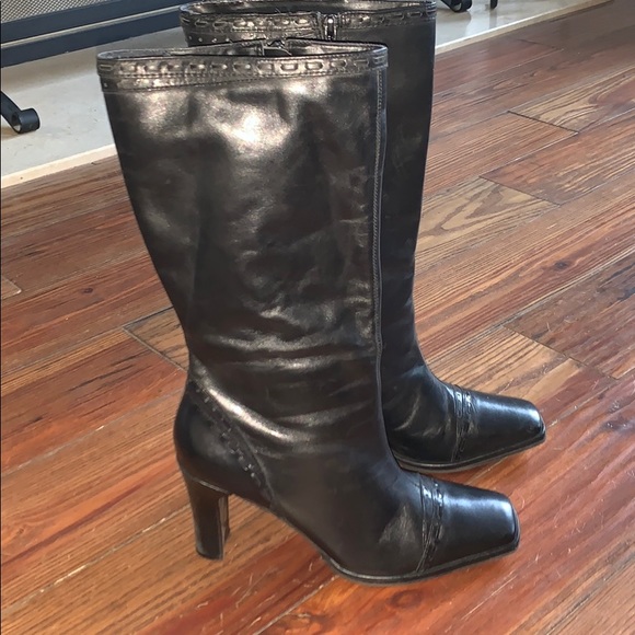 Naturalizer | Shoes | Naturalizer Black Leather Boots 85 | Poshmark